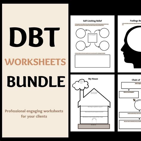 Dbt Worksheet Bundle Therapy Worksheets Dbt Skills Dbt Workbook Therapy