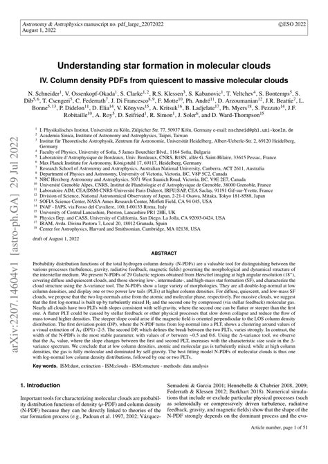Pdf Understanding Star Formation In Molecular Clouds Iv Column