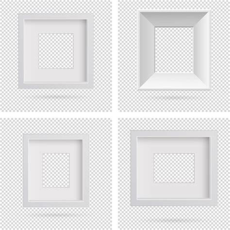 투명한 배경에 그림자가 있는 프리젠테이션 직사각형 그림 프레임 디자인 요소 3d 보드 배너 벽은 격리된 빈 벡터 그림 Eps
