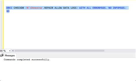 How To Repair Sql Database Using Dbcc Checkdb Command