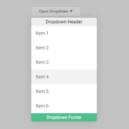 Getting Started V Dropdown Menu