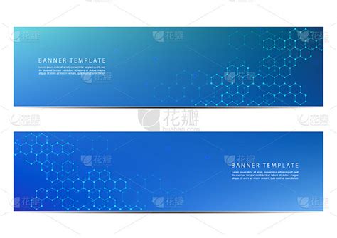 技术和科学旗帜与六边形分子dna。多边形抽象背景。科学、技术或医学概念。矢量图