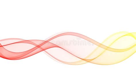 Abstract Wave With Red Orange And Yellow Flowing Lines On A White Background Clean Minimal