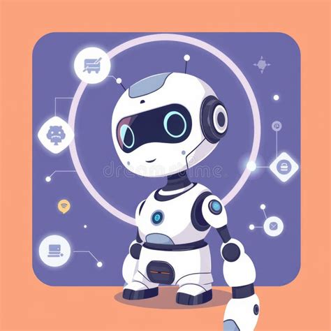 Adorable White System Chatbot With Artificial Intelligence Chatgpt And Smart Robot With