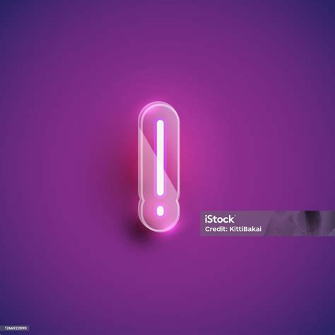 플라스틱 케이스 가 있는 사실적인 네온 느낌표 캐릭터 벡터 일러스트 0명에 대한 스톡 벡터 아트 및 기타 이미지 0명 3차원 형태 네온 Istock