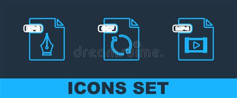 Set Xml File Document Html Psd Svg And Png Icon Vector Stock