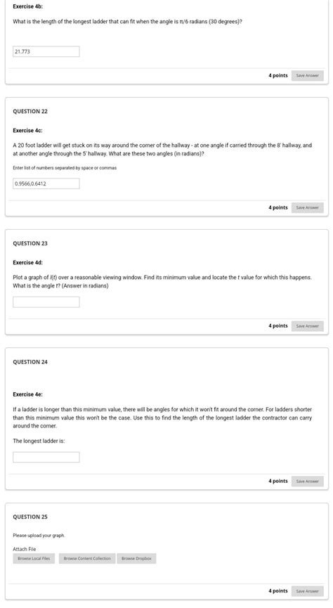 Solved Exercise A The Ladder Problem A Two Dimensional Chegg Com