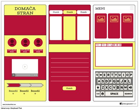 Domača Stran Wireframe Storyboard by sl examples