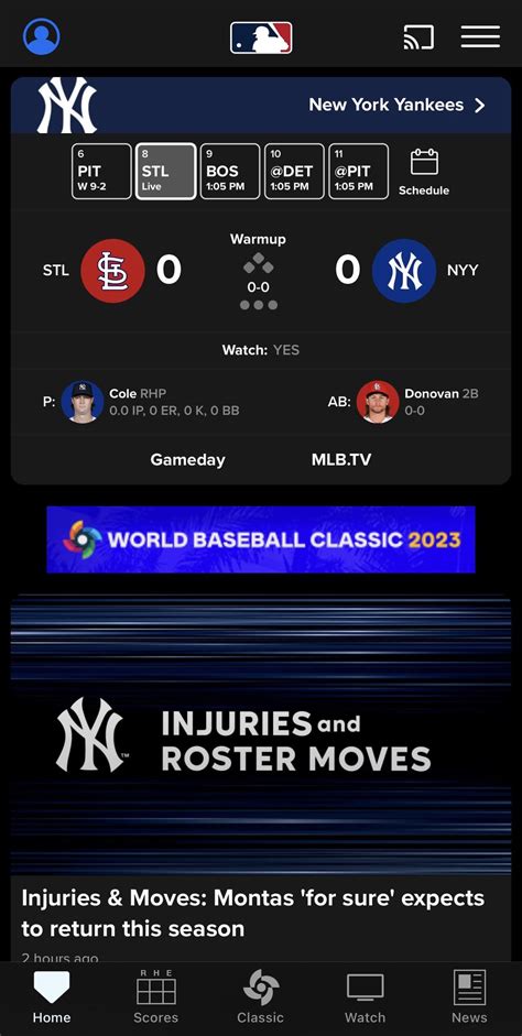 Mlb App Updated Today With A Semi New Ui And The Ability To Track Games