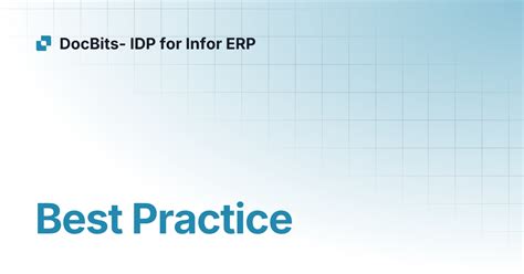 Best Practice Docbits Idp For Infor Erp Best Practice Docbits Idp For Infor Erp
