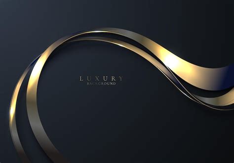 Premium Vector Abstract 3d Elegant Golden Wave Curved Lines And