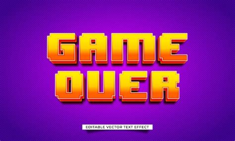 Редактируемый векторный текстовый эффект Game Over 3d Премиум векторы