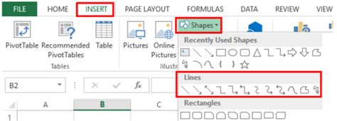 How To Draw A Straight Line In Ms Excel Bent Scitit