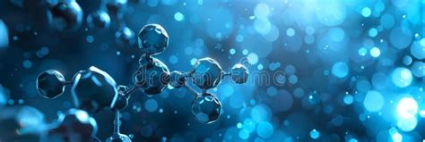 Abstract Scientific Representation Of Molecular Structure With Aqua
