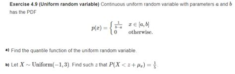 Solved Exercise 49 Uniform Random Variable Continuous