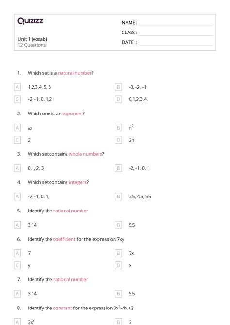 50 Integers And Rational Numbers Worksheets For Kindergarten On Quizizz Free And Printable