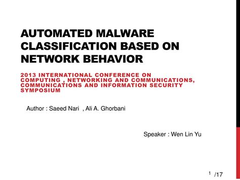PPT Automated Malware Classification Based On Network Behavior PowerPoint Presentation ID
