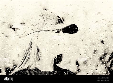 Girl With Rain Drops Texture Stock Photo Alamy