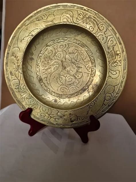Antique Brass Chinese Plate £2795 Picclick Uk