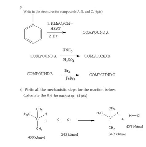 Solved Write In The Structures For Compounds A B And C Chegg Com