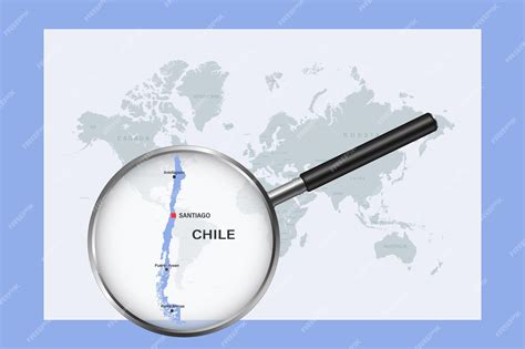 Premium Vector Map Of Chile On Political World Map With Magnifying Glass