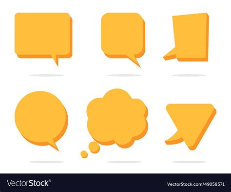 D Speech Bubble Shapes Set Cloud Square Circle Vector Image