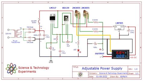 Adjustable Power Supply DIY Battery Charger TRONICSpro Circuit