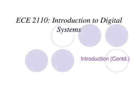 Ppt Ece 2110 Introduction To Digital Systems Powerpoint Presentation Id5640487