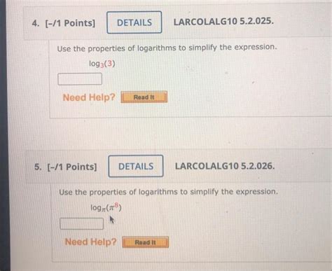 Solved Use The Properties Of Logarithms To Simplify The Chegg