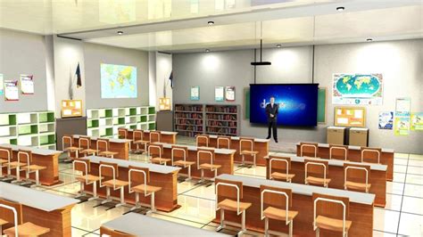 【tvs 3000】school Classroom Virtual Set Datavideo Virtual Set Royalty Free 4k Psd 3dsmax And