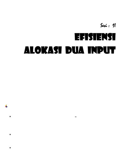 Efisiensi Alokasi Dua Macam Input Pdf