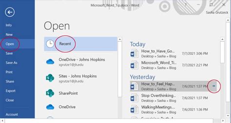 Mastering Microsoft Word How To Pin A Document My Learning Solutions