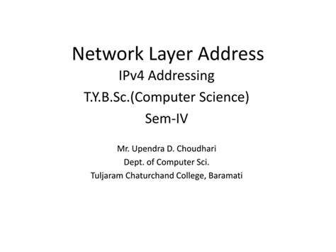 Networklayeraddressingpptx