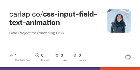 GitHub Carlapico Css Input Field Text Animation Side Project For Practicing CSS