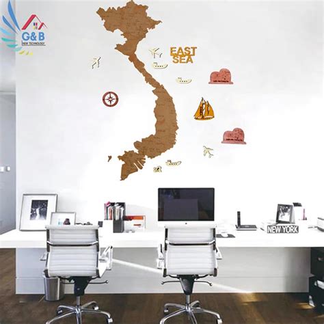 Bản đồ bằng gỗ Việt Nam Tươi Đẹp mẫu D Độc Đáo