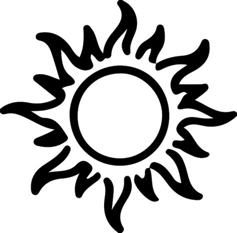Premium Vector Line Art Sun Illustration