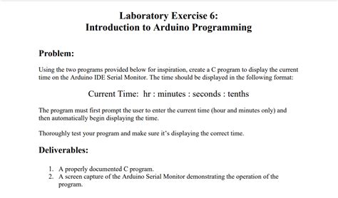 Solved Laboratory Exercise Introduction To Arduino Chegg