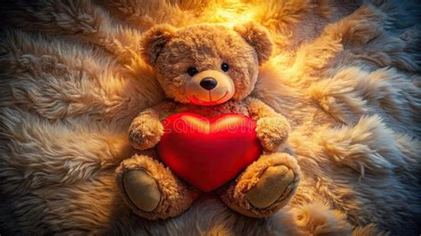 A Sweet Valentines Day T Adorable Teddy Bear With A Red Heart In A