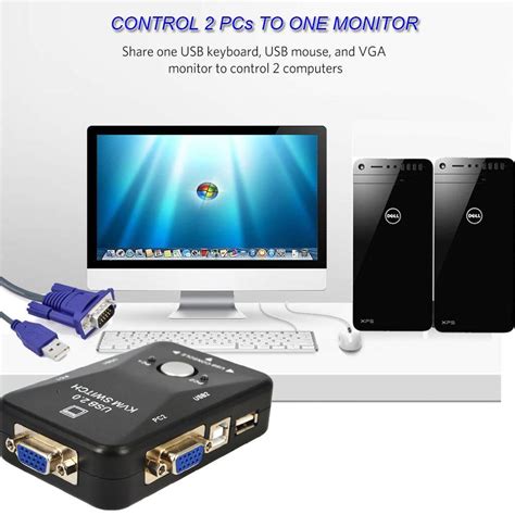 Kebidumei Usb Kvm Switch Switcher 2 Port Vga Svga Grandado