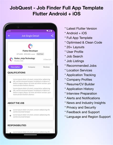 jobquest job finder full app template flutter initappz