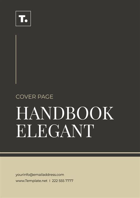 Free Handbook Elegant Cover Page Template To Edit Online