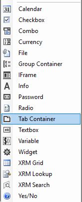 Tab Container Control AgileXRM Docs