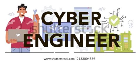 Cyber Engineering Typographic Header Robotics Constructing Stock Vector Royalty Free