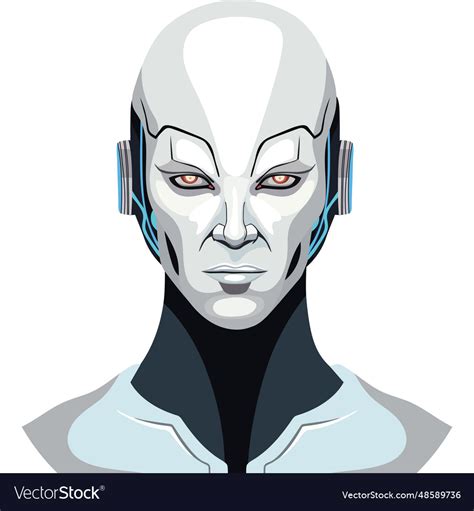 Front Robot Ai Technology Royalty Free Vector Image