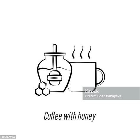 꿀 손 그리기 아이콘 커피 커피 그림 아이콘의 요소입니다 기호와 기호는 웹 로고 모바일 앱 Ui Ux에 사용할 수 있습니다 검은