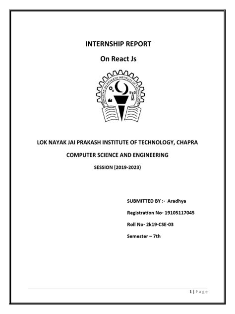 internship report aradhya pdf software engineering information