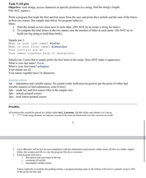 Solved Task 5 10 Pts Objective Read Strings Access