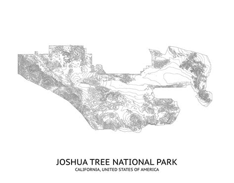 Joshua Tree National Park Elevation Map Pittsburgh Map Company Etsy