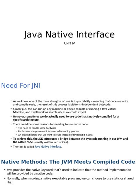 Lecture 26 Java Native Interface Pdf Java Programming Language C Programming Language