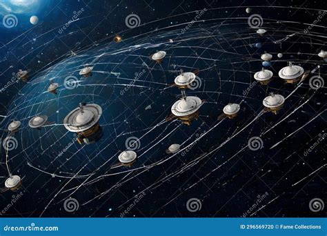 An Image Of A Satellite Array In Earth S Orbit Capturing Multiple